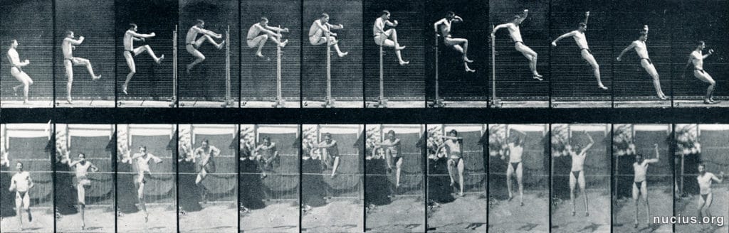Eadweard Muybridge: Athlete. A running, straight high jump | Nucius!